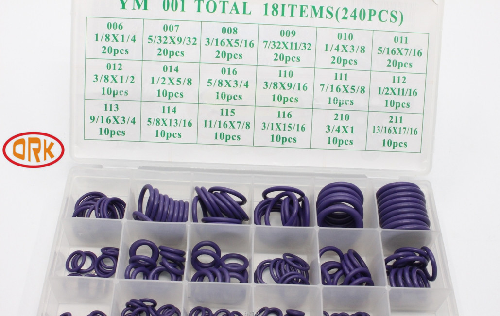 Colored Rubber O Ring Kits , Mechanical O Ring System Fluid Resistance